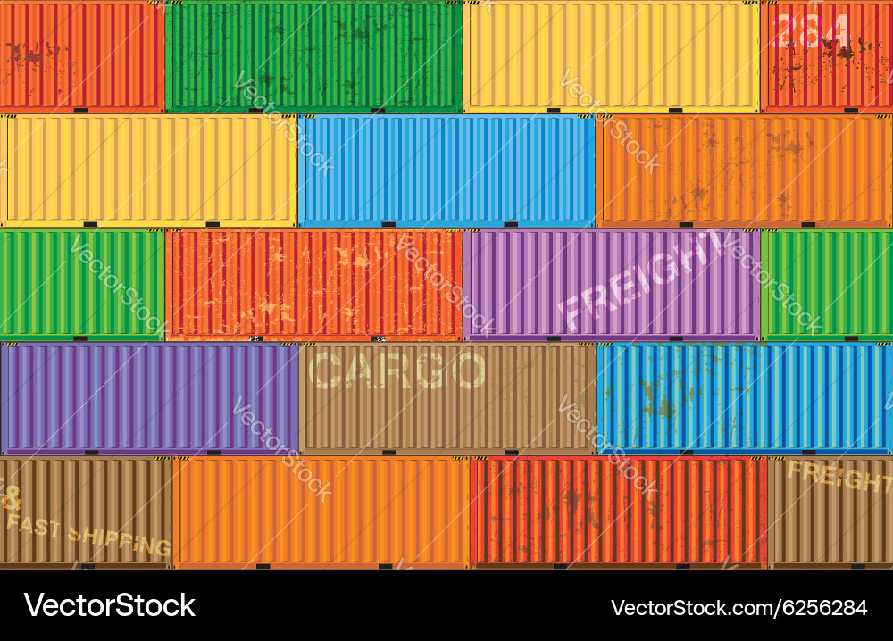 Shipping containers Royalty Free Vector Image - VectorStock