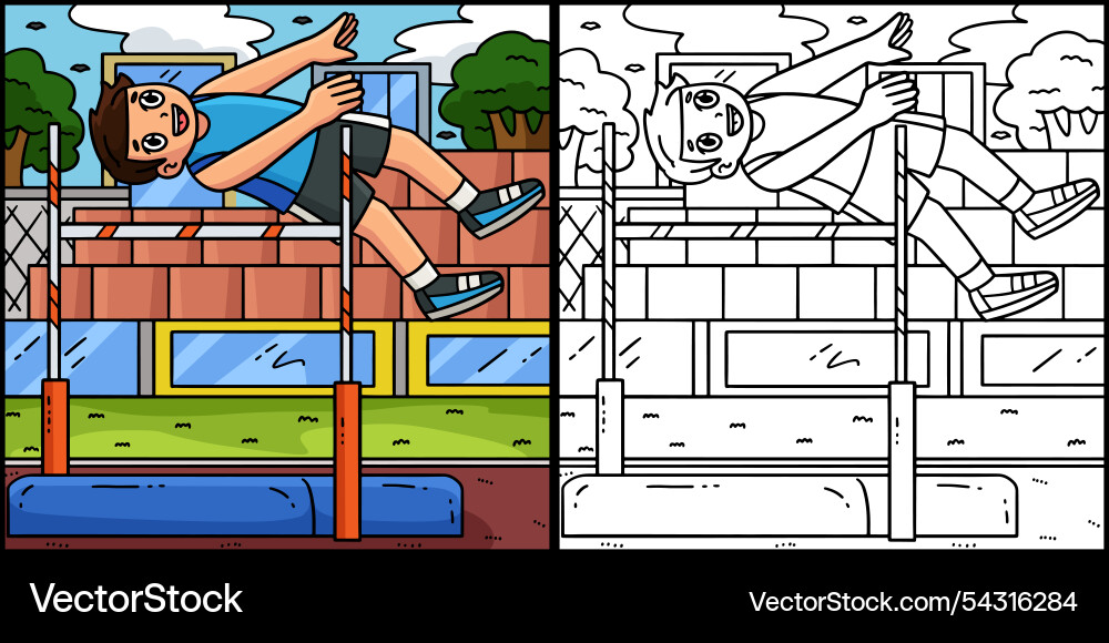 Track and field athlete high jump Royalty Free Vector Image