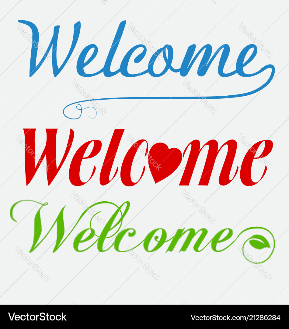 Welcome font set Royalty Free Vector Image - VectorStock