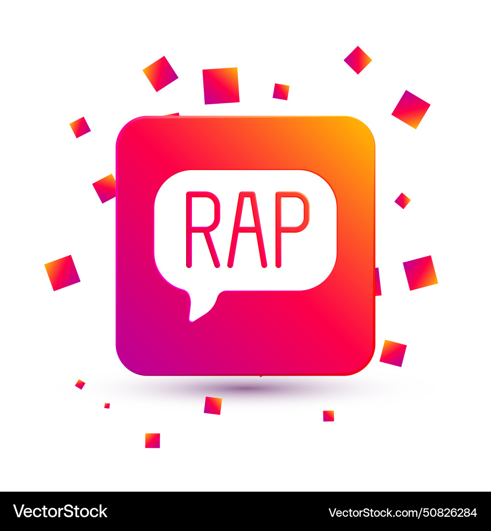 White rap music icon isolated on background Vector Image