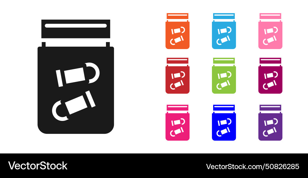 Black evidence bag with bullet icon isolated Vector Image