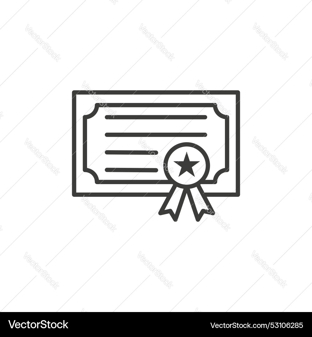Diploma line icon isolated on white background Vector Image