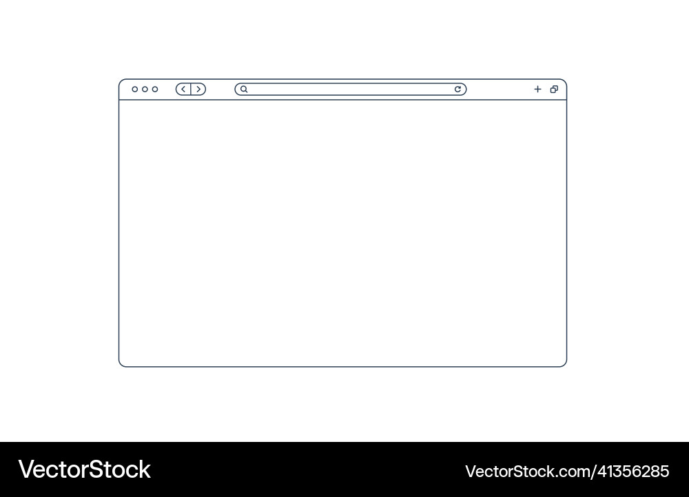 Line browser window in black color internet page Vector Image