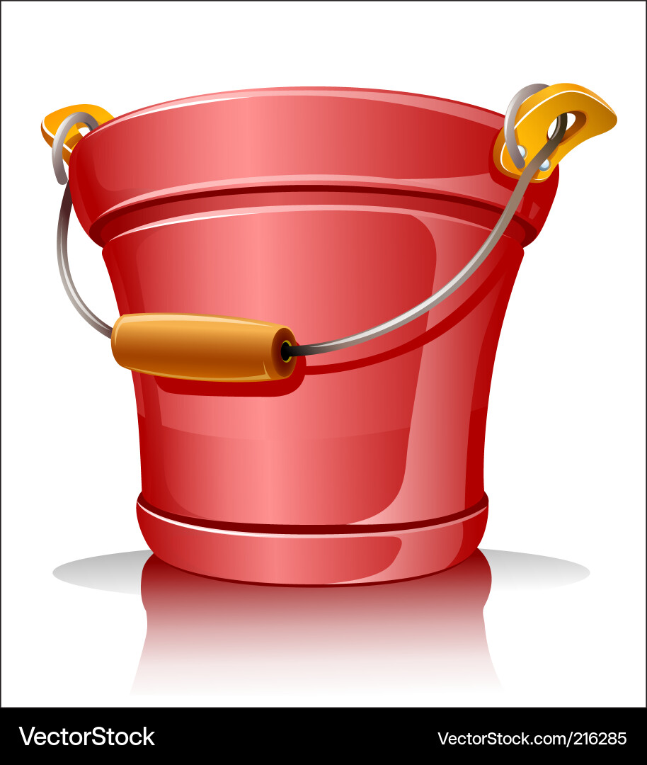 Metallic bucket Royalty Free Vector Image - VectorStock