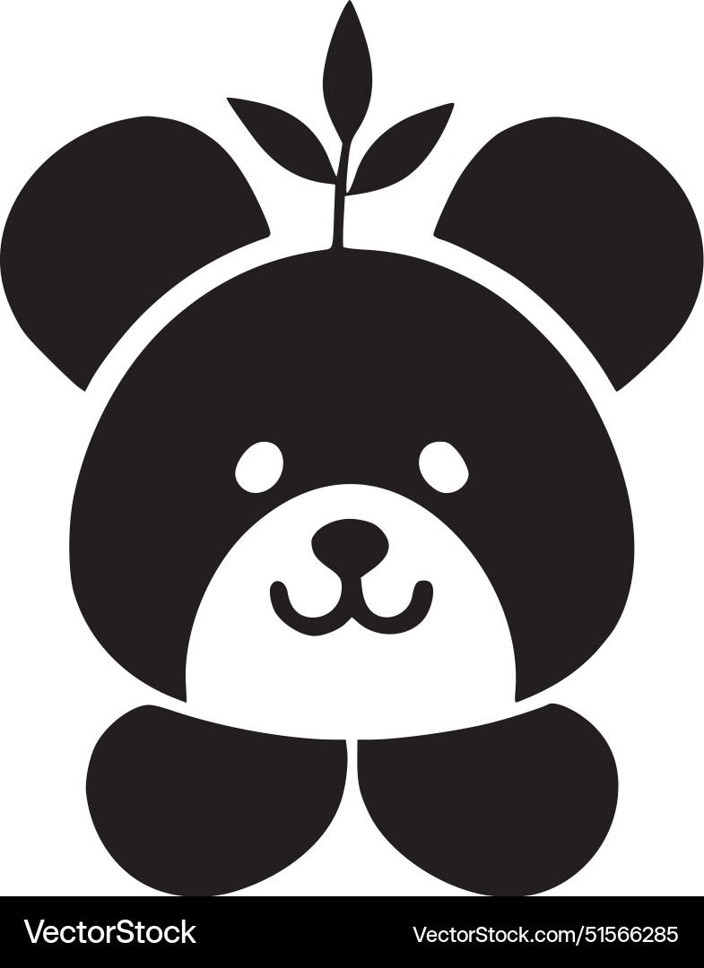 Panda - black and white isolated icon Royalty Free Vector