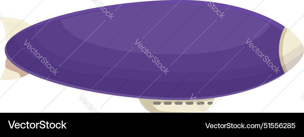 Purple blimp is floating through a clear sky Vector Image