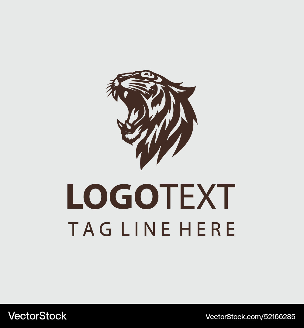 Roaring tiger logo Royalty Free Vector Image - VectorStock