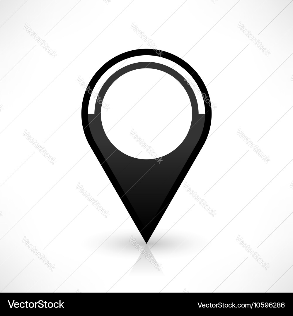 Black map pin icon flat round location sign Vector Image