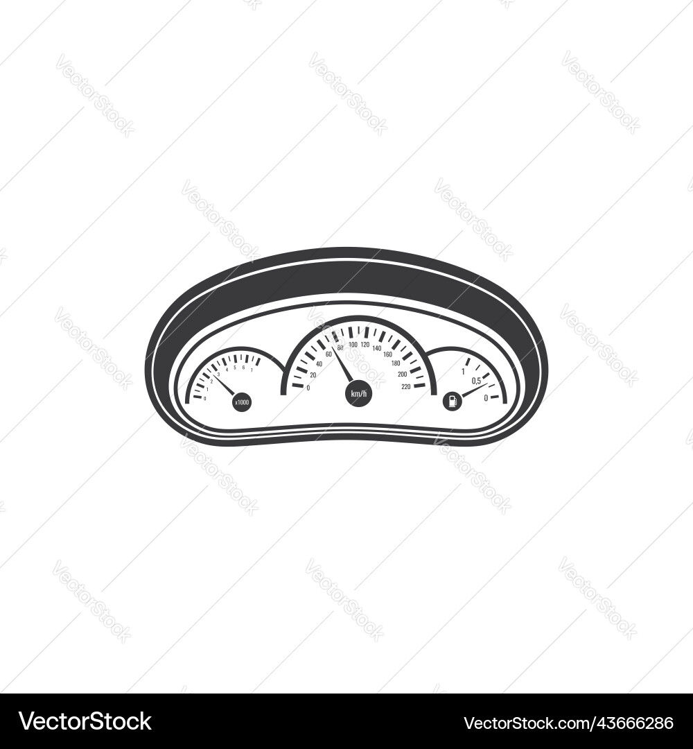 Car speedometer dashboard isolated monochrome icon