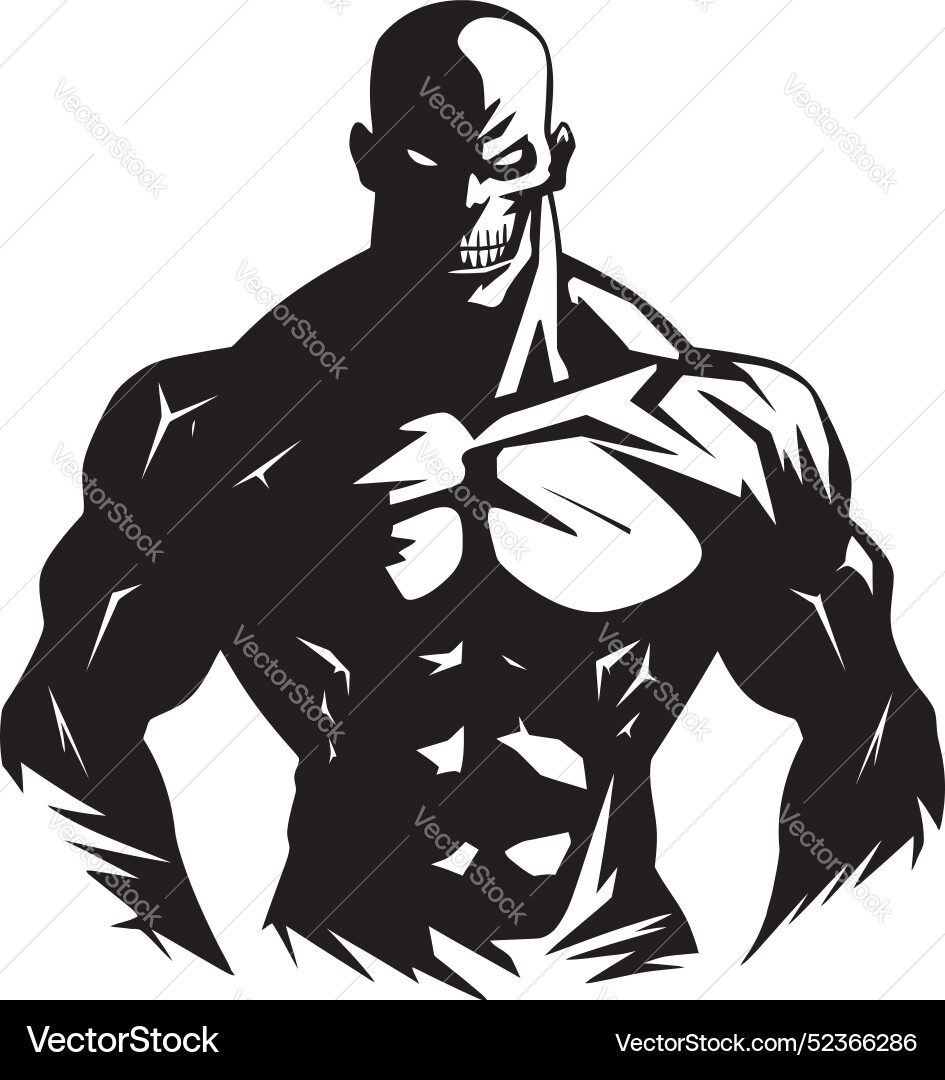 Decayed muscle mass black iconic zombie gain Vector Image
