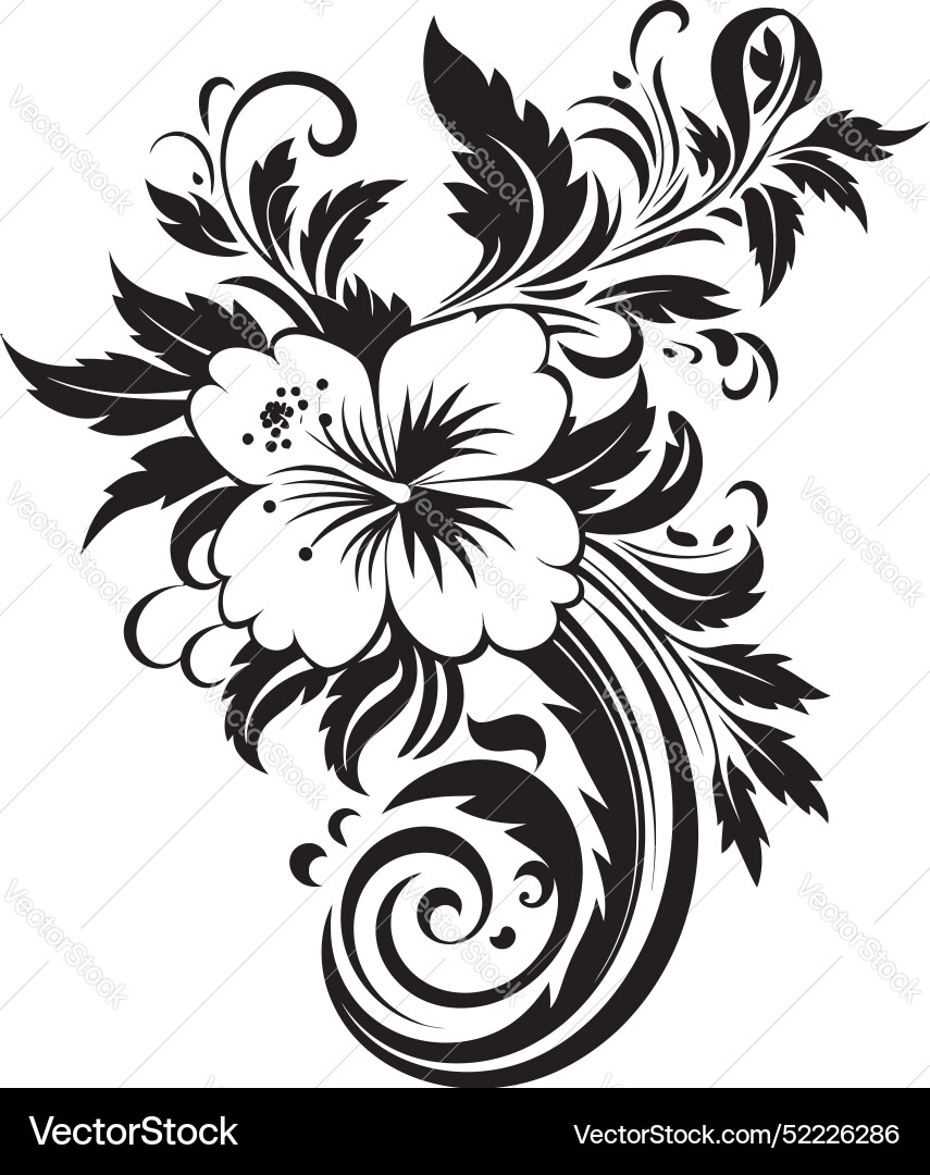 Divine botany monochrome logo featuring Royalty Free Vector