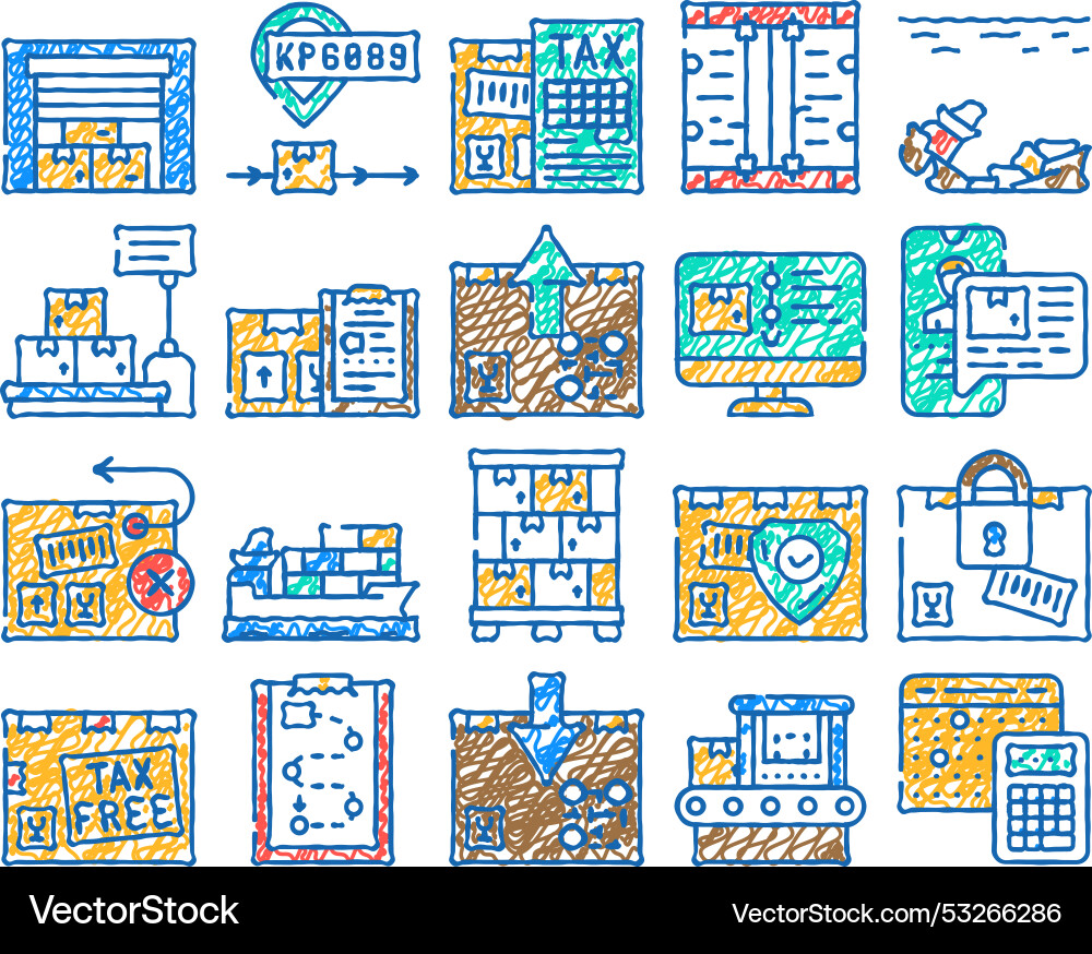 Export and import transportation icon hand drawn Vector Image