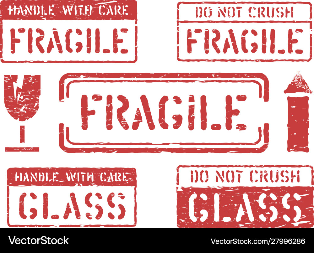 Fragile this way up handle with care do Royalty Free Vector