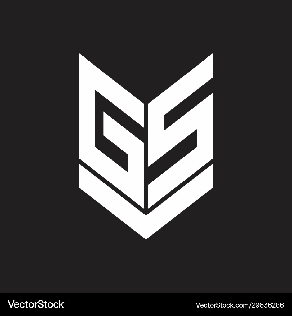 Gs logo monogram with emblem shield style design Vector Image