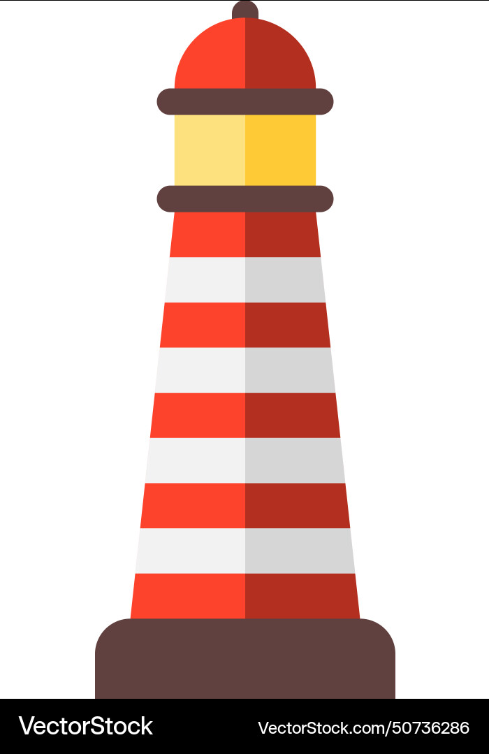Lighthouse color icon landmark symbol coast Vector Image