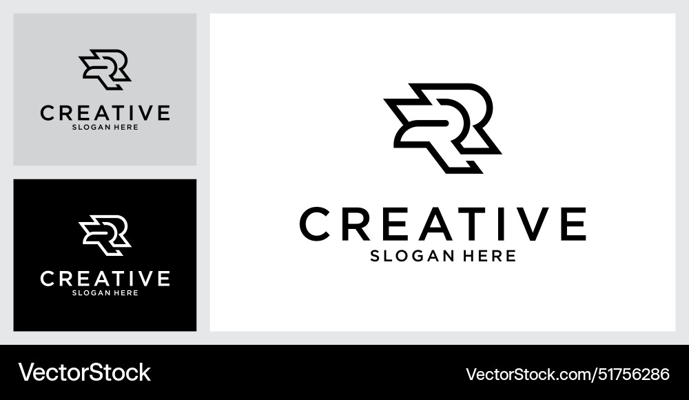 Rr or r initial letter logo design Royalty Free Vector Image