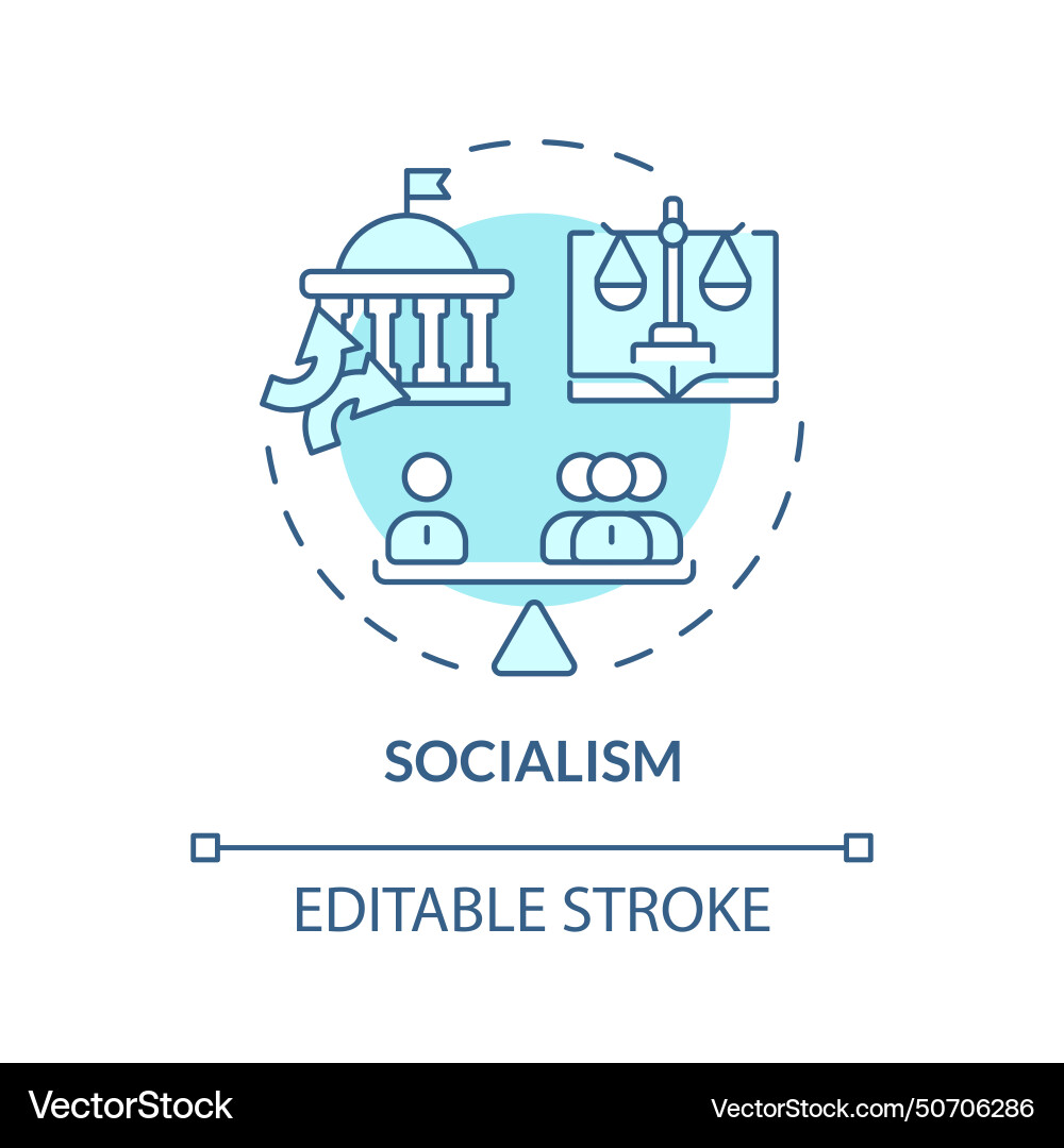 Socialism ideology soft blue concept icon Vector Image