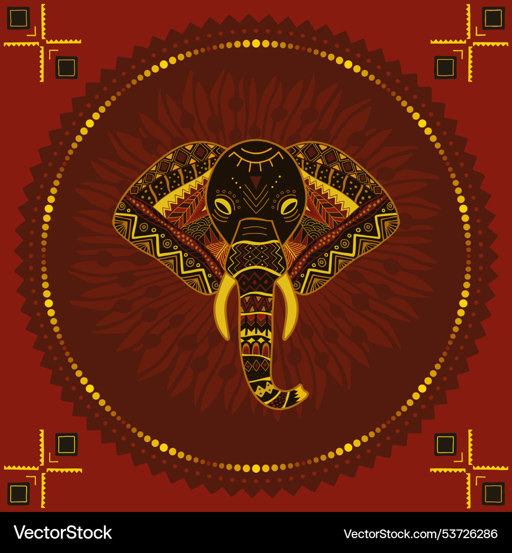 Tribal african elephant Royalty Free Vector Image