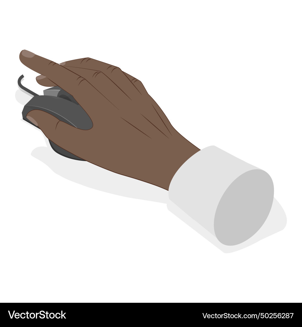 3d isometric flat set of hand gestures Royalty Free Vector