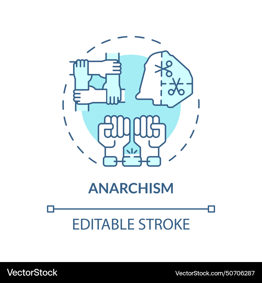 Anarchism political movement soft blue concept Vector Image