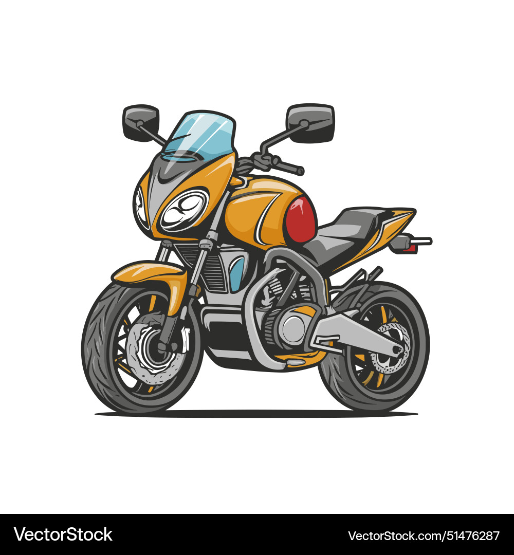 Big isolated colorful motorcycle Royalty Free Vector Image