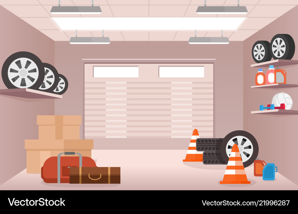 Empty garage interior Royalty Free Vector Image