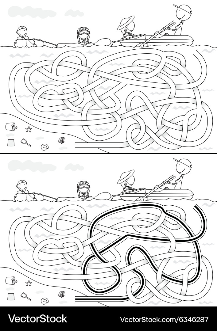 Family maze Royalty Free Vector Image - VectorStock