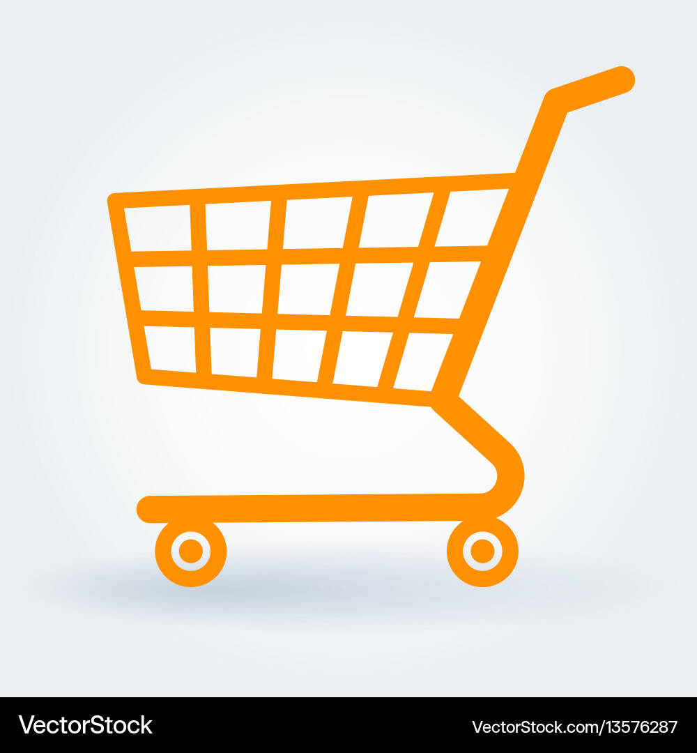 Flat design shopping cart Royalty Free Vector Image