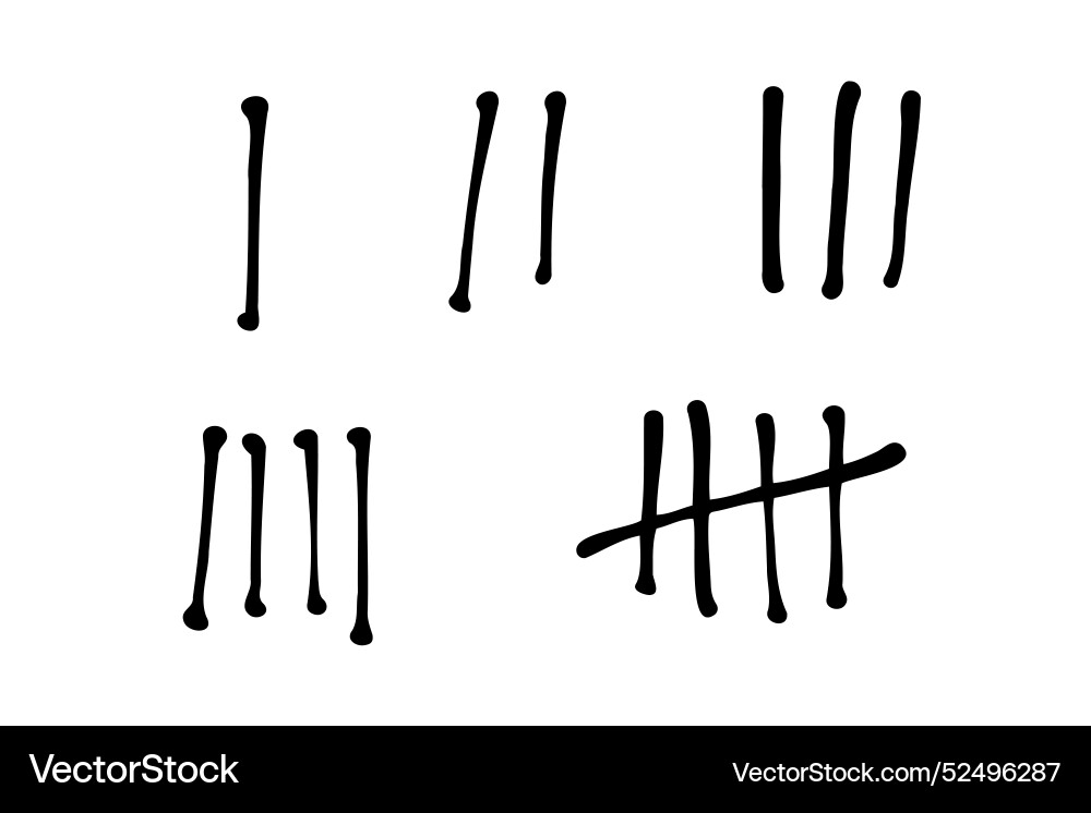 Hand drawn prison wall doodle sticks lines counter