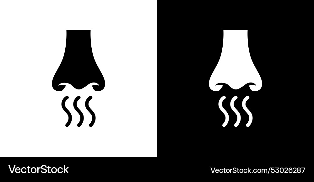 Nose with smoke icon logo set Royalty Free Vector Image