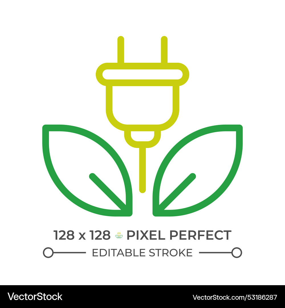 Renewable energy two color line icon Royalty Free Vector