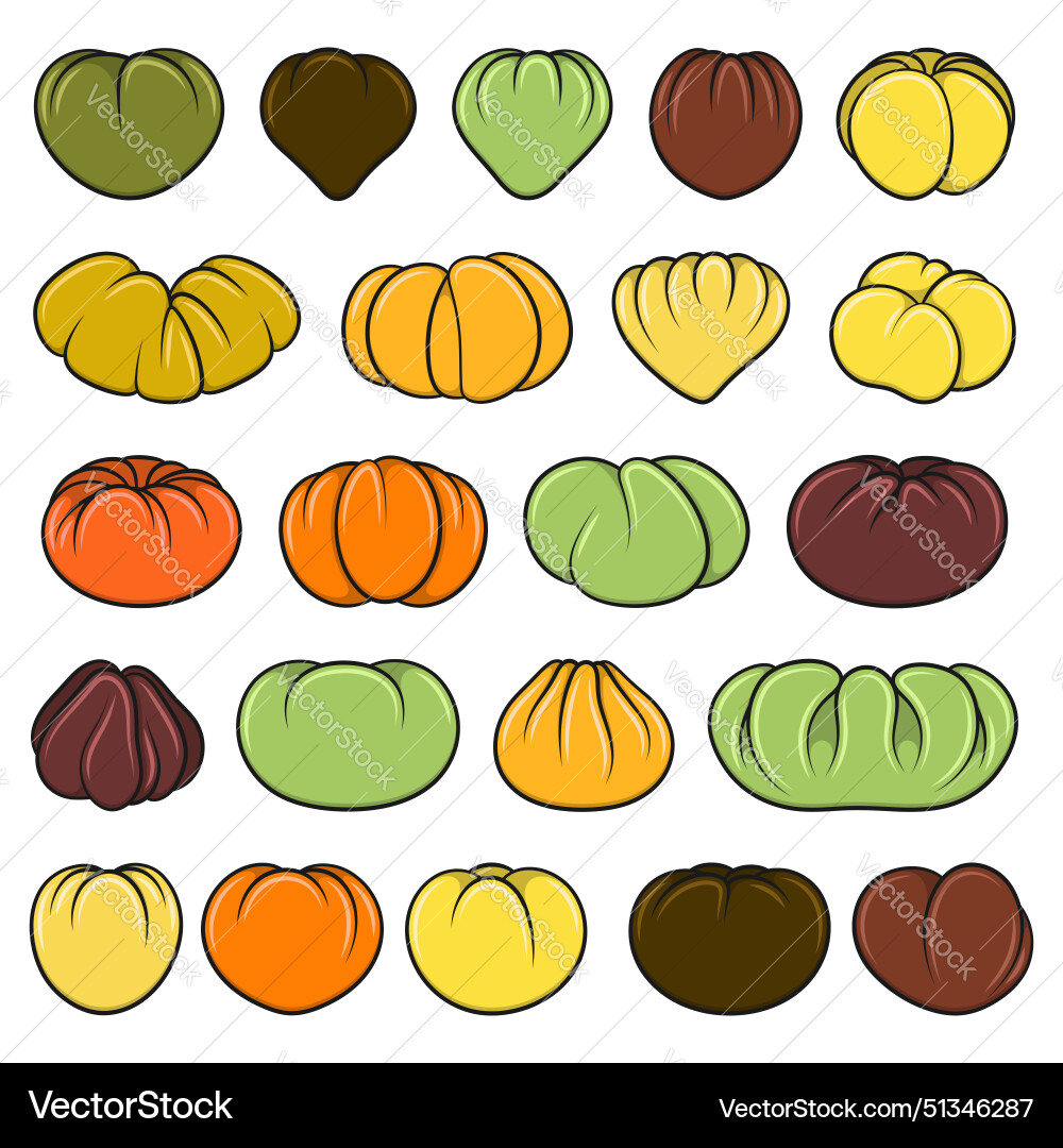 Set of color with tomatoes Royalty Free Vector Image