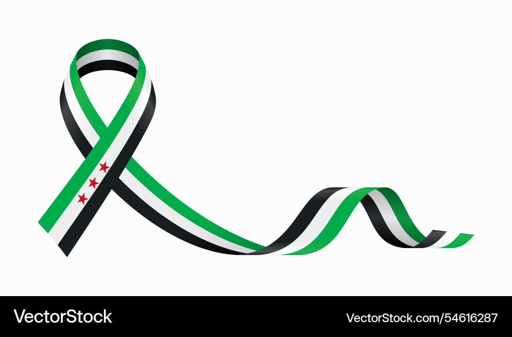 Syrian flag stripe ribbon wavy background layout Vector Image