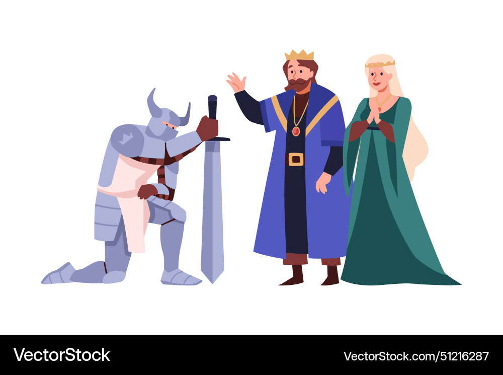 Theatre actors playing knight in armor Royalty Free Vector