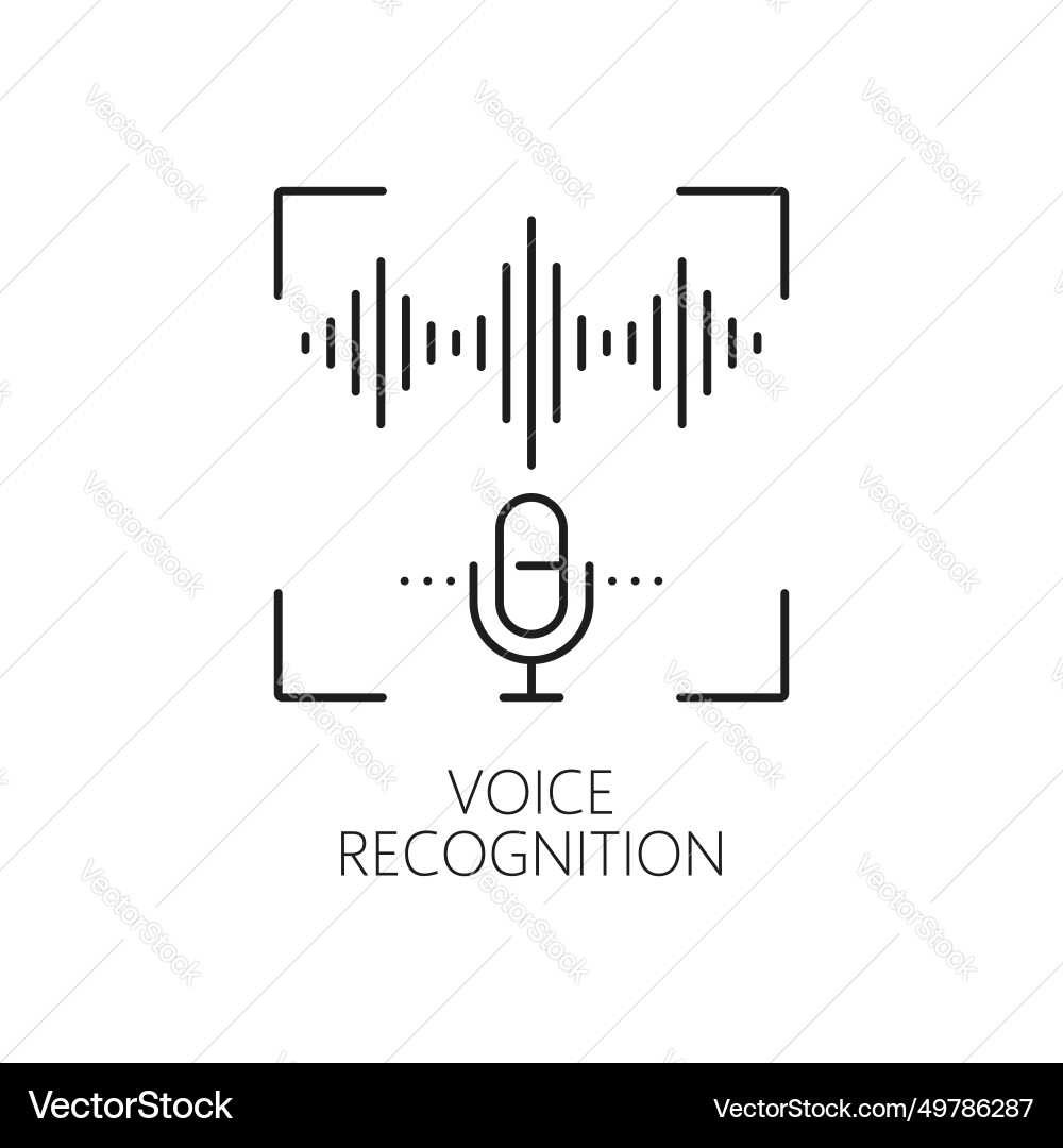 Voice Recognition Biometric Icon Royalty Free Vector Image