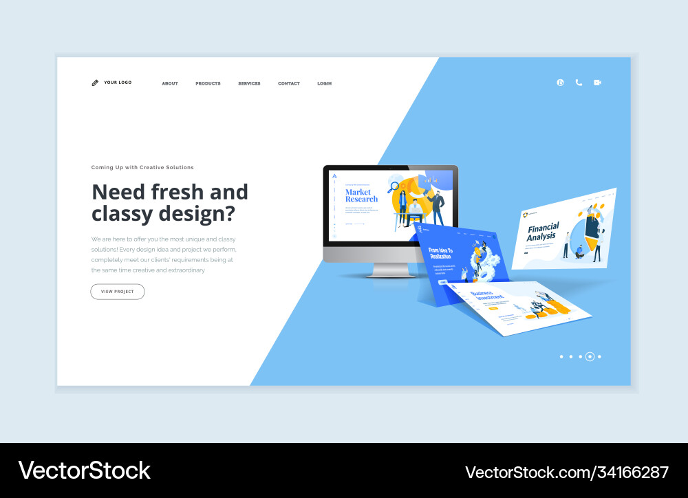Website template design Royalty Free Vector Image