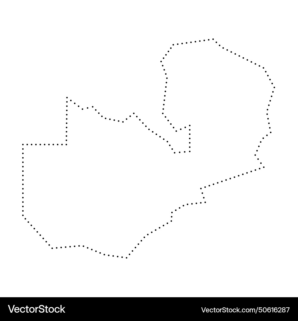 Zambia dotted outline map Royalty Free Vector Image
