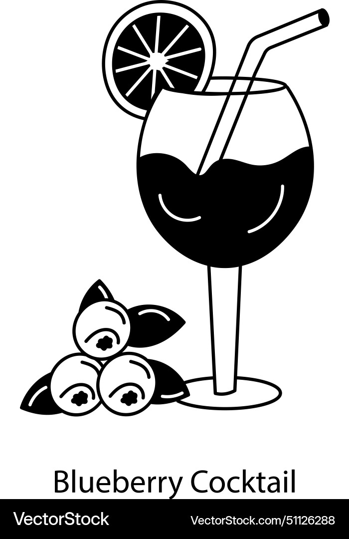 Blueberry cocktail Royalty Free Vector Image - VectorStock