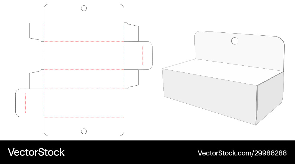 Corrugated hang hole packaging die cut template Vector Image