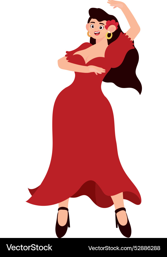 Flamenco dancer woman character Royalty Free Vector Image