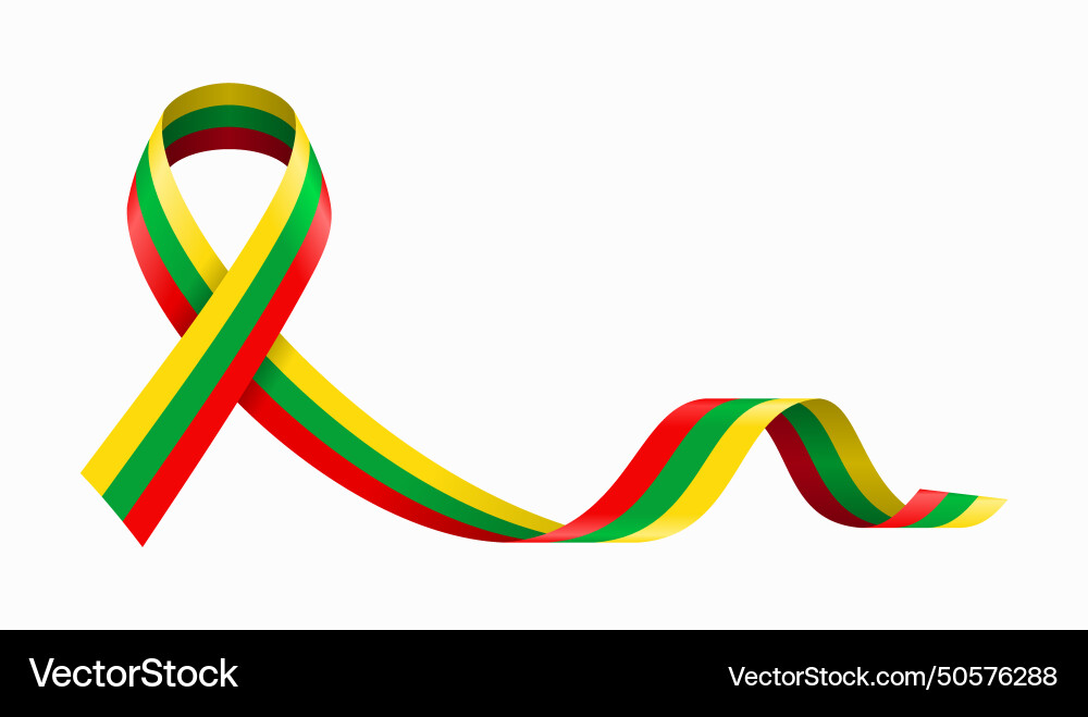 Lithuanian Flag Stripe Ribbon Royalty Free Vector Image