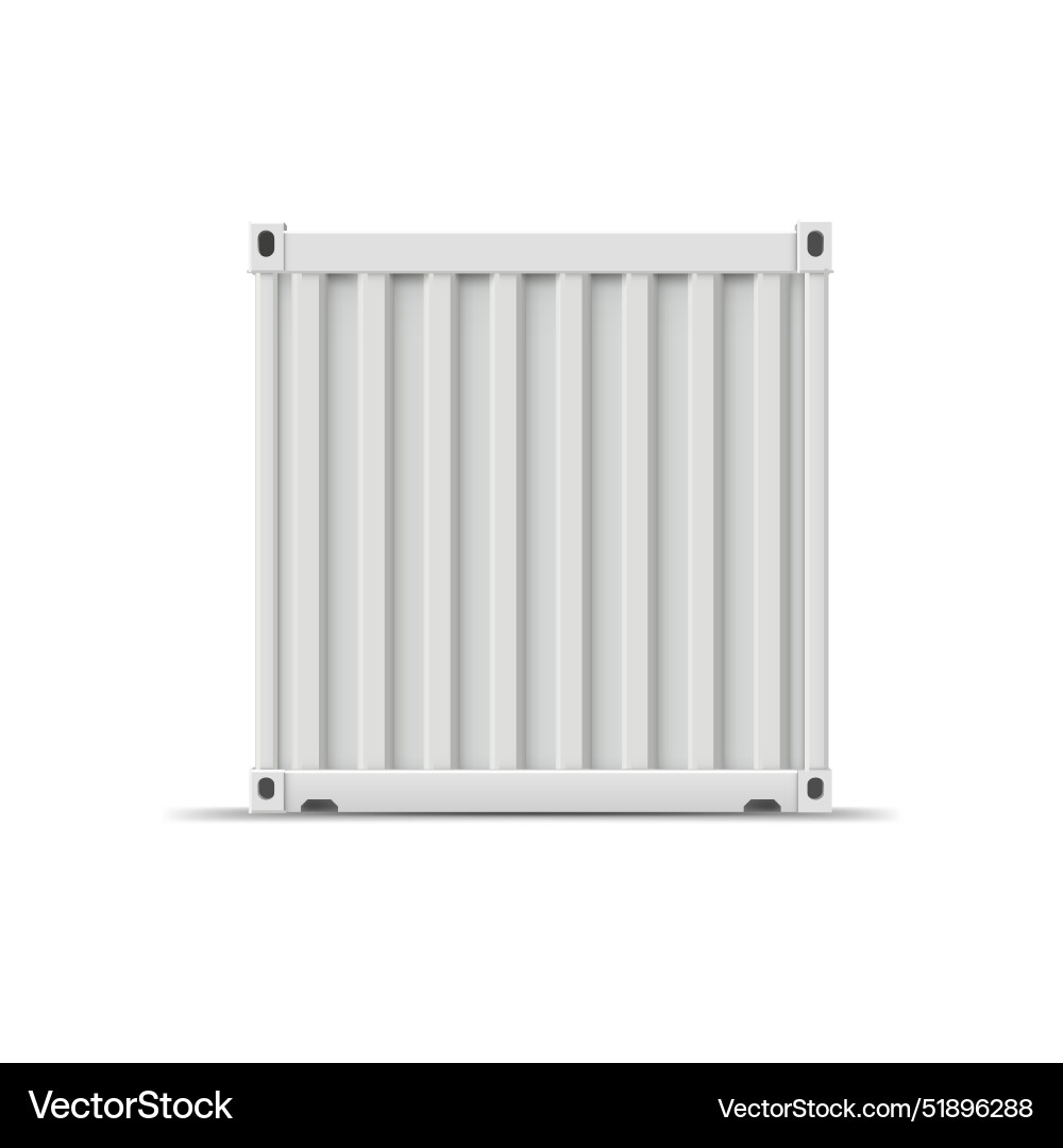 Realistic standard closed loaded gray container Vector Image