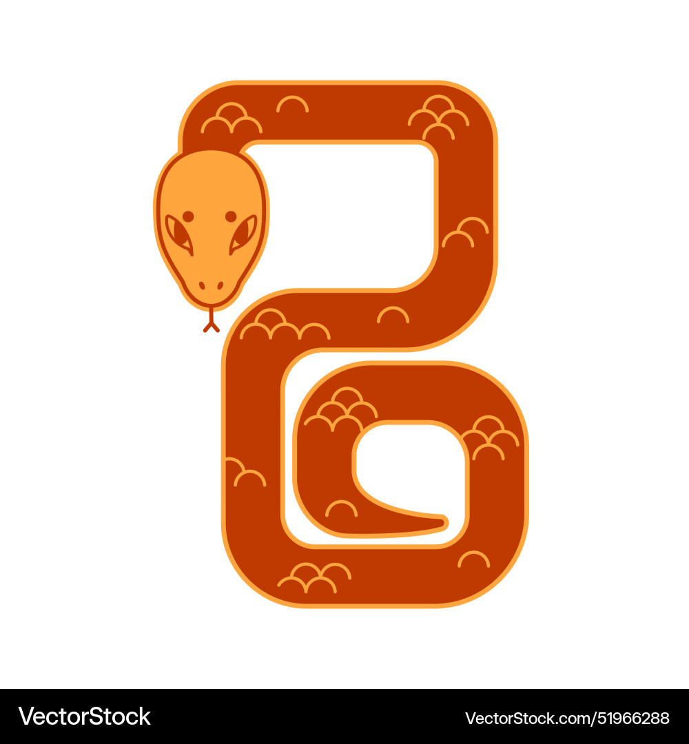 Snake serpent symbol twisted curved viper cobra Vector Image
