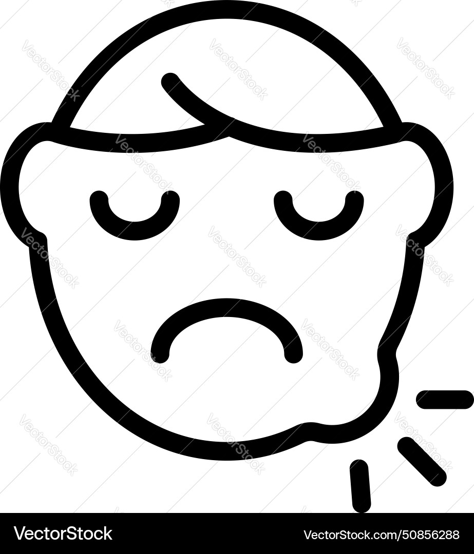 Teeth inflammation icon outline dental Royalty Free Vector