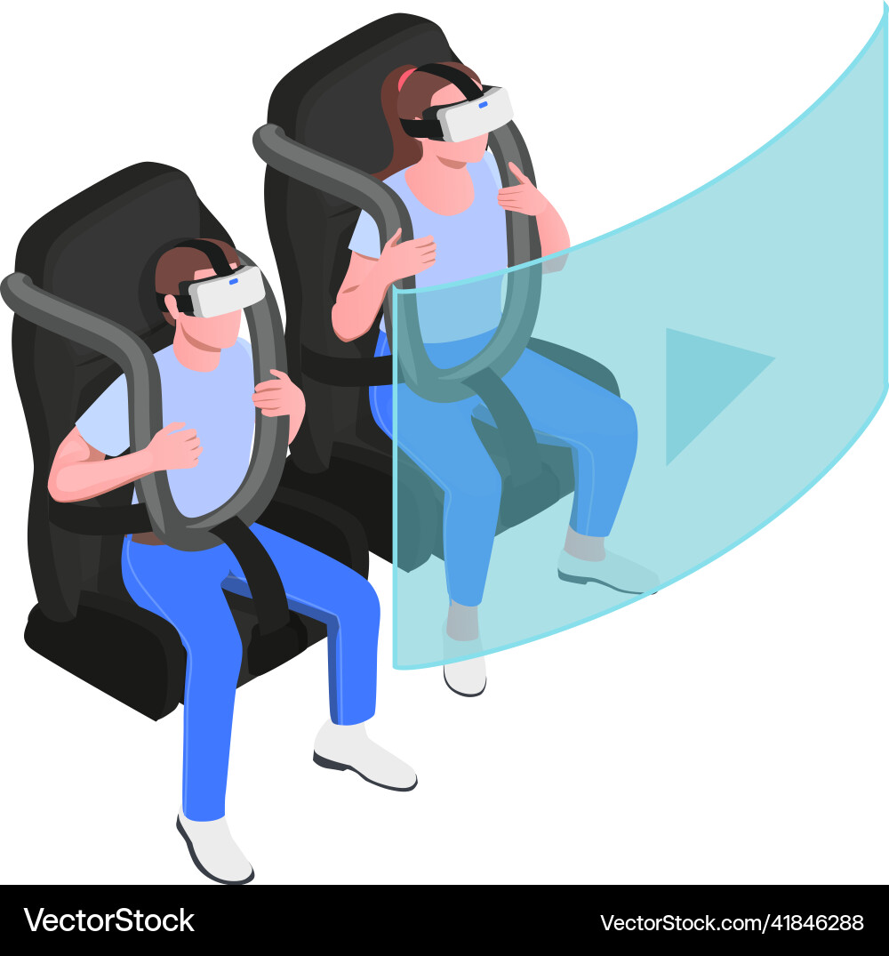 Virtual amusement ride composition Royalty Free Vector Image