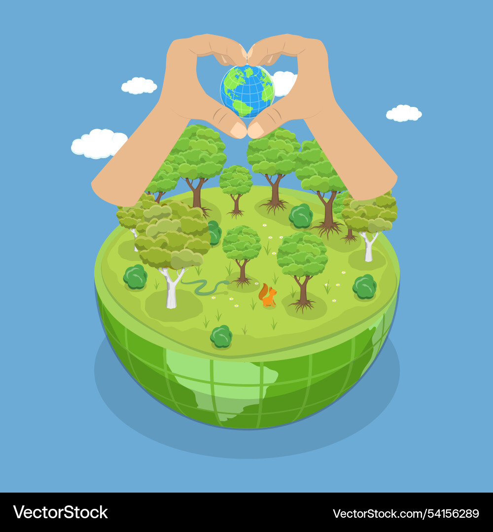 3d isometric flat of save Royalty Free Vector Image