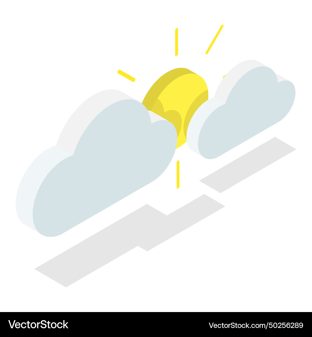 3d isometric flat set of weather forecast Vector Image