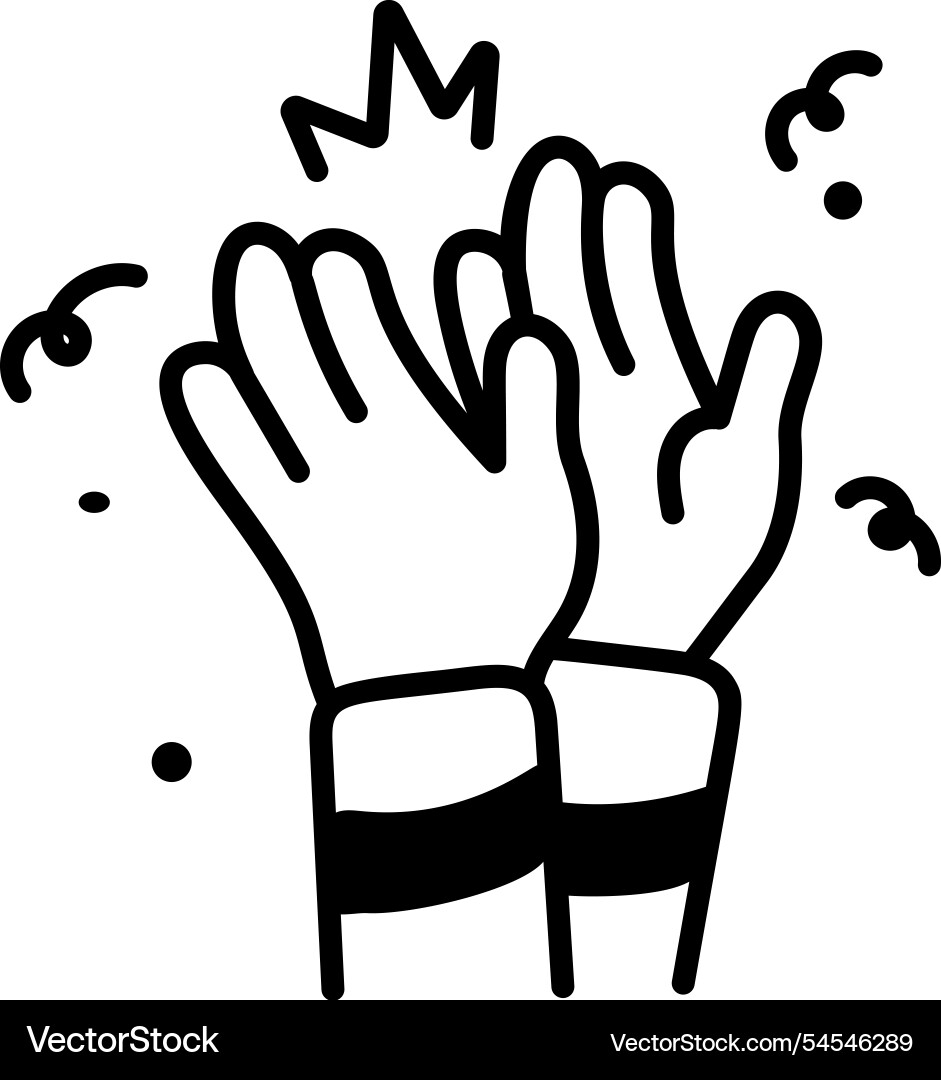A hand drawn icon of clapping hands Royalty Free Vector