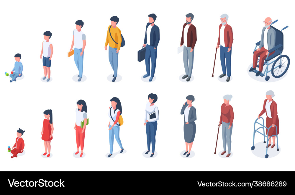 Age Progression - Generations Royalty Free Vector Image