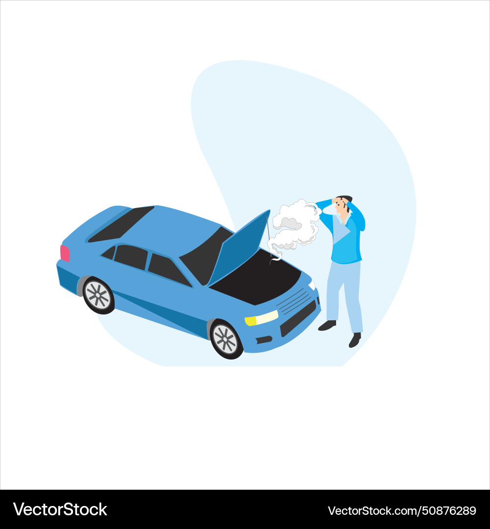 Car breakdown concept Royalty Free Vector Image